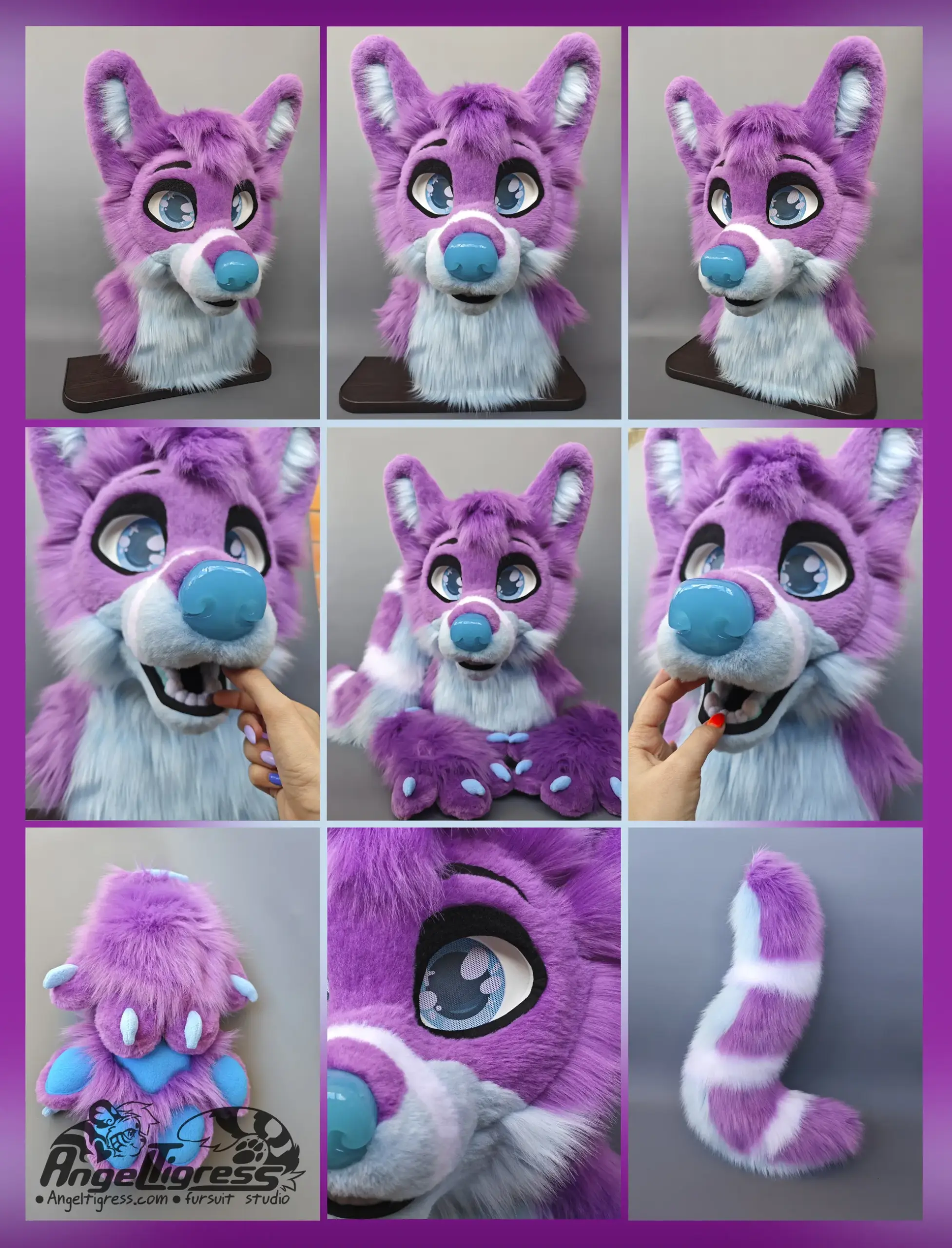 Cute Pink Wolf Fursuit Full - Angel Tigress Fursuit Studio
